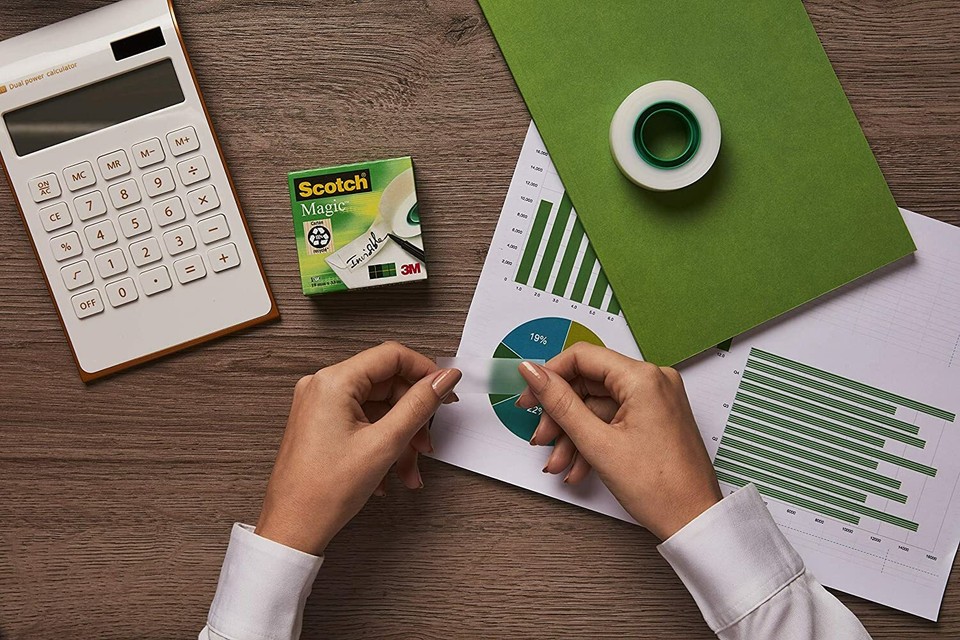 Scotch 3M Magic Invisible Tape 19MM X 33M Refill Clear Sellotape Roll ...