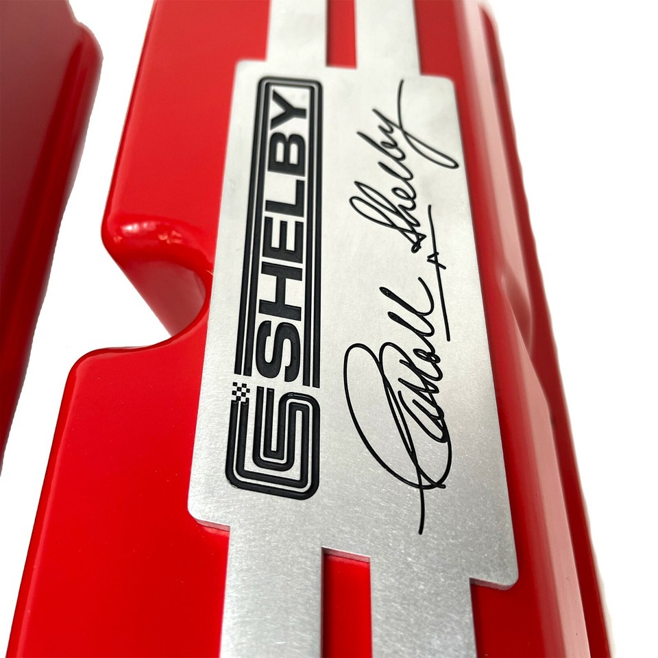 Ford Small Block 289, 351W Red Valve Covers - Billet Top - CS Shelby ...