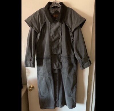 OUTBACK TRADING COMPANY LTD Denim Canvas Duster Jacket Trench Chore ...