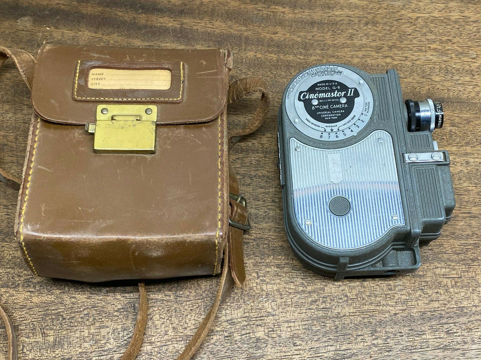 VINTAGE CINEMASTER II MOVIE CAMERA 8MM CINE MODEL G-8 WITH LEATHER CASE ...