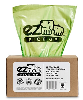 1000ct Green Dog Pickup Poop Bags, Dog Walking, Puppy Training Poopy ...