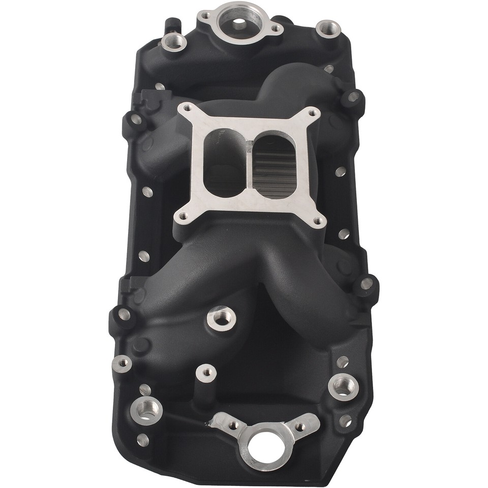 For 396-502 BB Chevy V8 Black BBC Air Gap Dual Plane Aluminum Intake ...