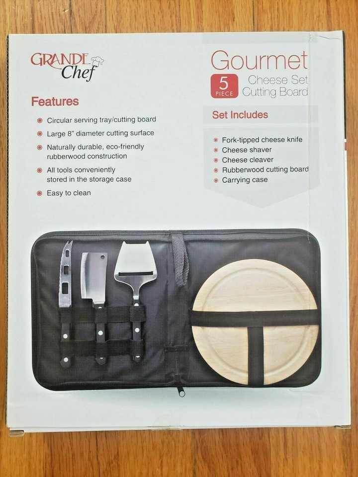 Cheese Board Gourmet Chef 5-piece Set & Cutting Board | eBay