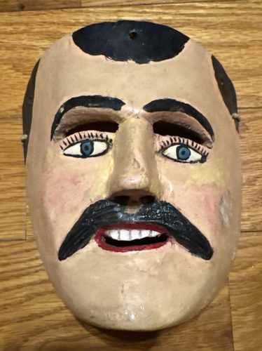 Vintage Mexican Guerrero Folk Art Carved Wooden Dance Mask Young Man | eBay