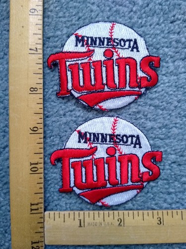 LOT OF 2 MINNESOTA TWINS MLB BASEBALL LOGO IRON ON PATCHES free ...