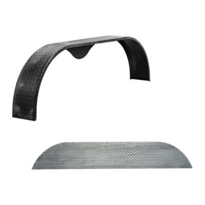 Tandem Axle 9x72 Steel Teardrop Diamond Plate Trailer Fender Kit | eBay
