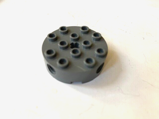 LEGO Technic Parts: 1x4x4 Round Brick w Side, Ctr Axle Holes, #6222, Dk ...
