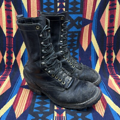 Hathorn Black Leather Packer Boots Mens Size 8.5 EE Spokane WA Safety ...
