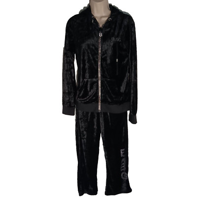 BCBG Jogging Set Black Embellished With Rhinestones NWT | eBay