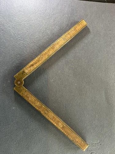 Vintage 24" Stanley Rule & Level Co. No. 62 Boxwood Brass Bound Folding ...