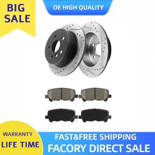 Rear Drilled Rotors Ceramic Brake Pads Kit for Honda Pilot Odyssey ...