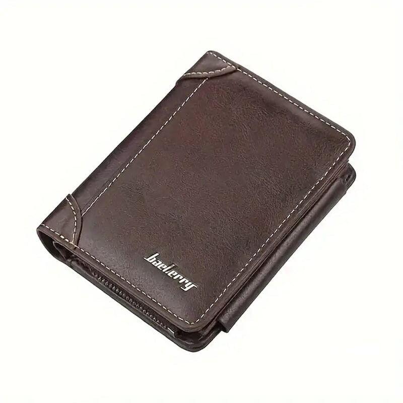 Men's Short Multi-Card Slots Tri-Fold Zipper Coin Pocket Wallet | eBay