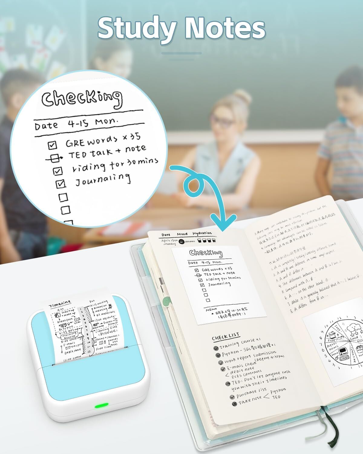 Sticker Printer - Printpods Mini with Stickers, Print Pod, Light Blue ...