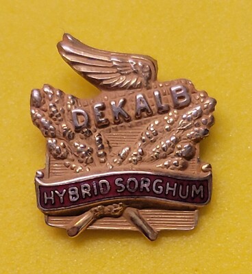 VTG DeKalb Seed Hybrid Sorghum 10K Gold Filled badge (RARE FIND) tie ...