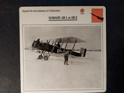 DORAND AR1 AR2 fiche aviation plane lobbycard carte avion | eBay