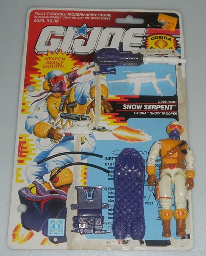 1991 Vintage G.I. GI Joe 3.75 ARAH Cobra Snow Serpent v2 Figure *100% ...