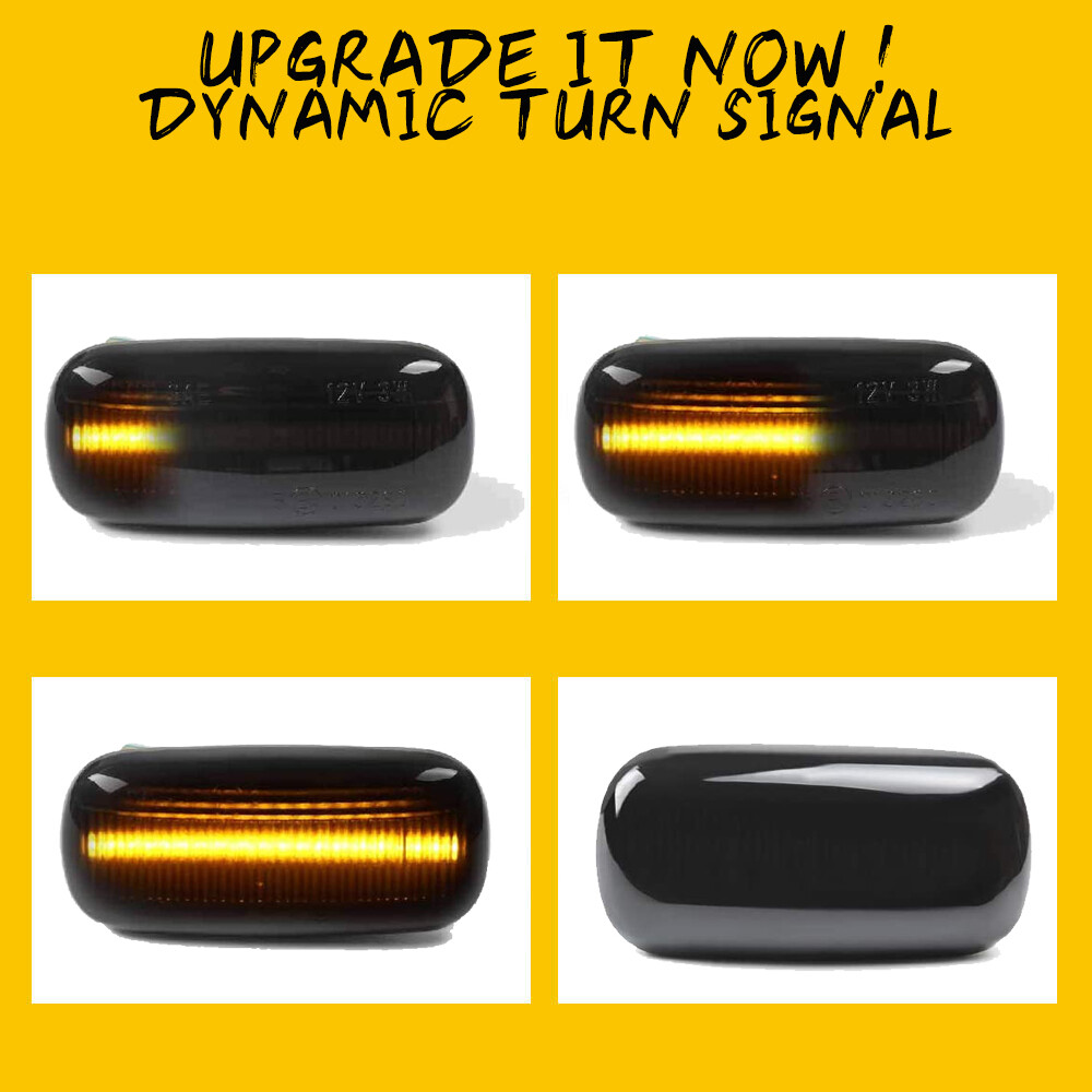 Sequential Amber LED Smoke Side Marker Lights For Honda Civic Fit Jazz ...