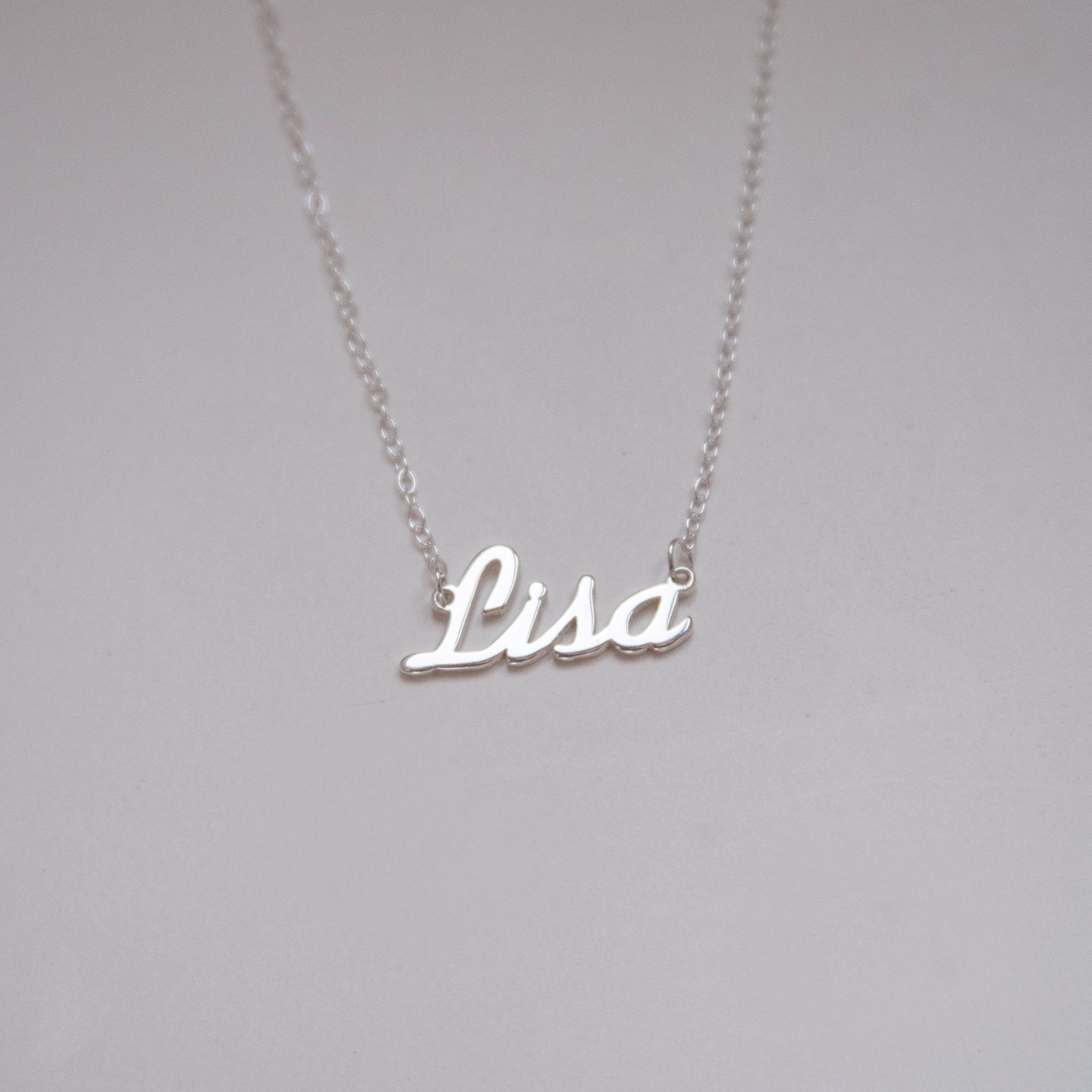 Lisa Name Necklace Pendant Customized 925 Sterling Silver 16" Italian ...