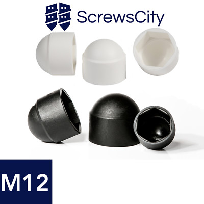 M12 PLASTIC COVER DOME CAPS FOR HEXAGON BOLT NUTS 19mm WRENCH SIZE ...