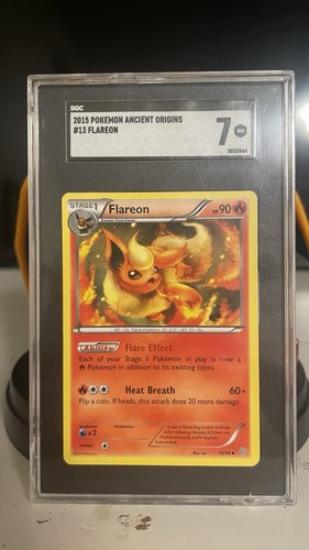 GRADED SLAB 2015 Pokémon Ancient Origins #13 Flareon SGC 7 NM Eeve ...