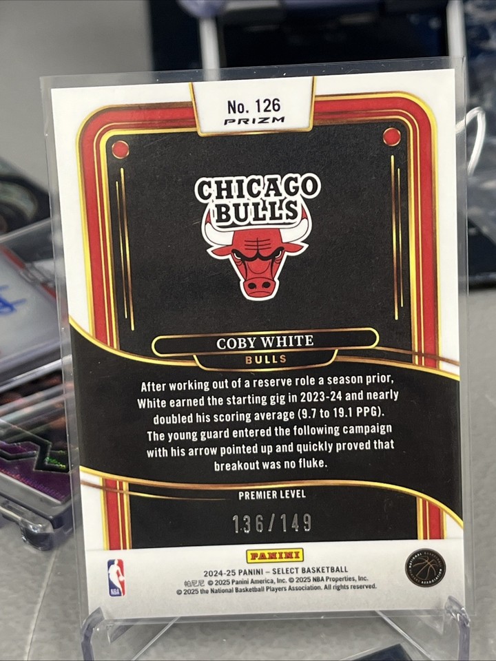 2024-25 Select Basketball Coby White White /149 SP #126 Bulls | eBay