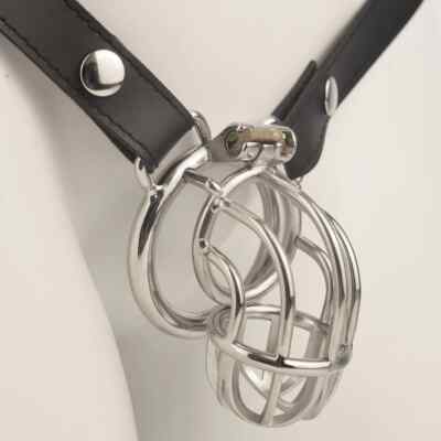 Stainless Steel Male Chastity Device Curve Cage Belt Lock Ring ...