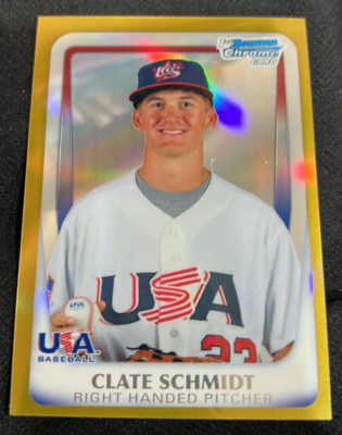 CLATE SCHMIDT 2011 Bowman Chrome USA Prospects #18U-22 Gold Refractor ...