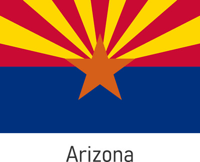 ARIZONA STATE FLAG, STICKER, DECAL, 6 YR VINYL (FREE GIFT) TRUCK, CAR ...