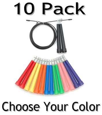 10 PACK Ultra Fast Cable Jump Rope Speed Crossfit Wire Bulk - CHOOSE ...