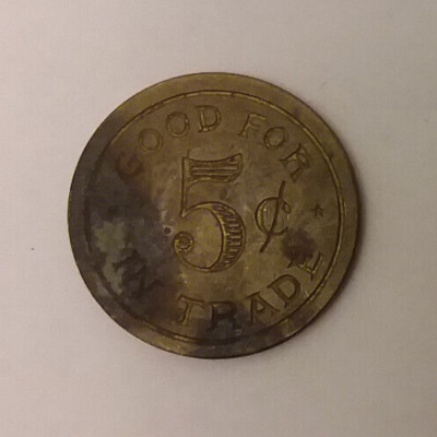 Vintage 5 Cent Trade Token 24mm | eBay