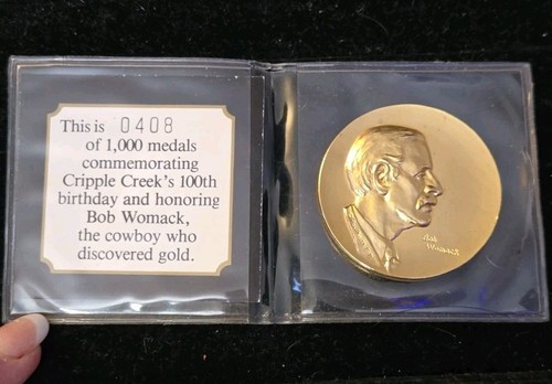 1891 Gold strike Cripple Creek Colorado~ Bob Womack Medal/Coin Numbered ...