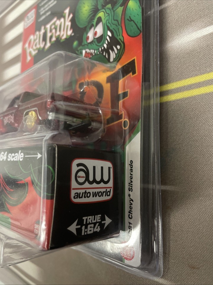 AUTO WORLD MIJO EXCLUSIVE RAT FINK 1981 CHEVY SILVERADO ULTRA RED CHASE ...