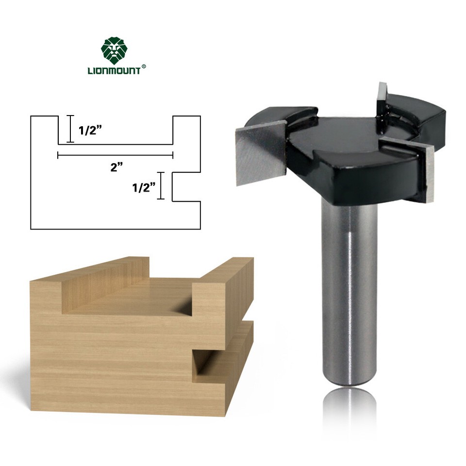 Spoilboard Surfacing Router Bit 3-Wings Slab 2" Dia, 1/2 Height 1/2 ...