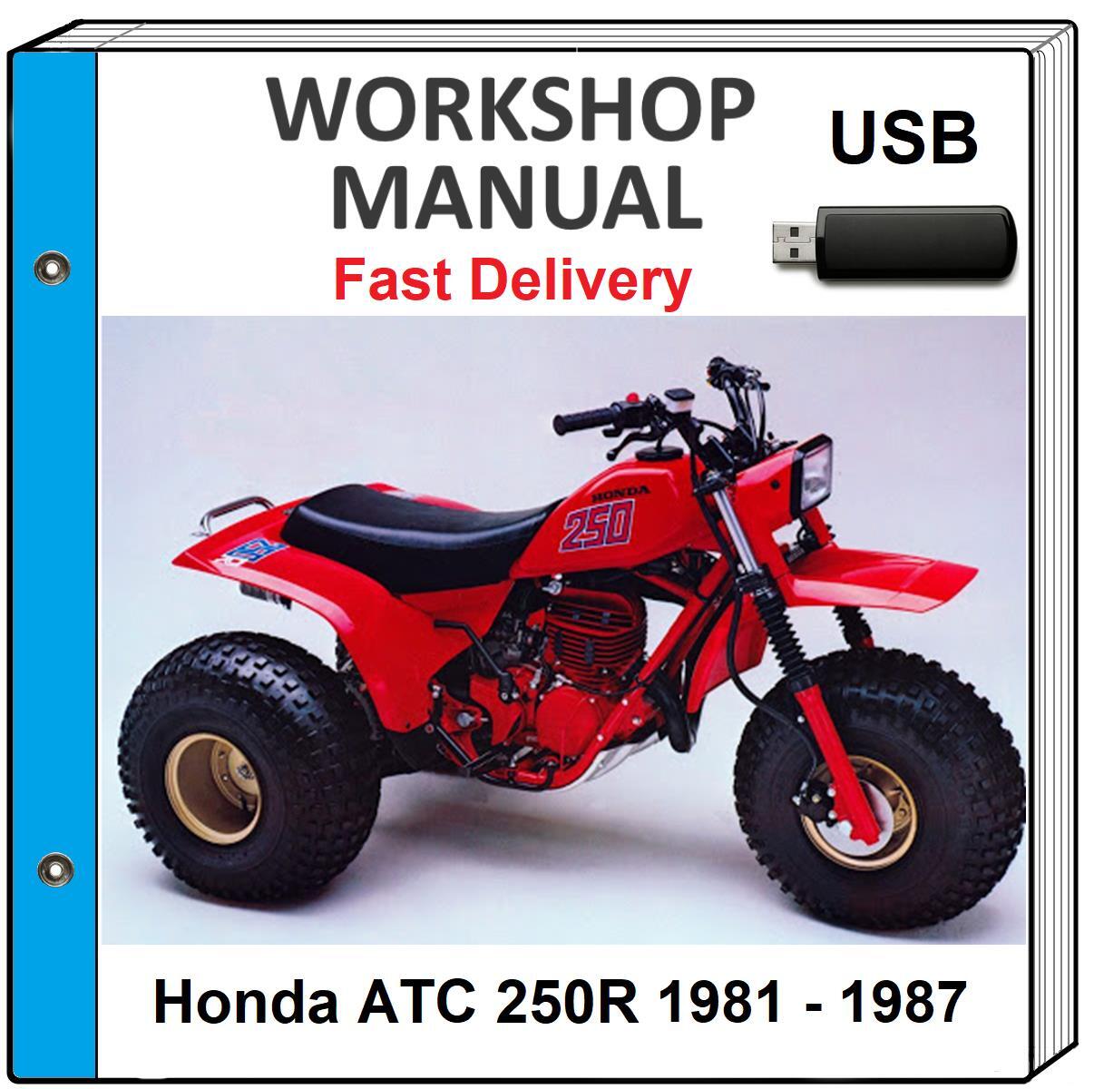 HONDA ATC 250R 1982 1983 1984 1985 1986 1987 SERVICE REPAIR SHOP MANUAL ...