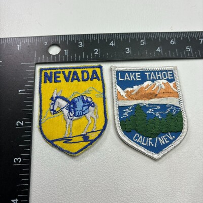 2 Patches Bundle NEVADA MULE Patch + LAKE TAHOE CALIFORNIA / NEVADA ...
