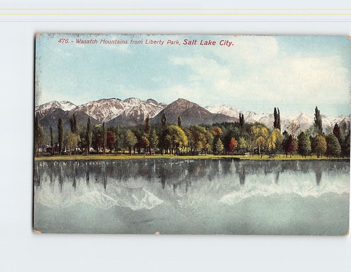 Postcard Wasatch Mountains from Liberty Park Salt Lake City Utah USA | eBay