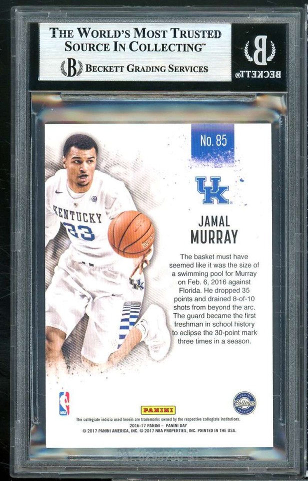 Jamal Murray Rookie Card 2016-17 Panini Day NBA Decoy #85 (pop 1) BGS 8 ...