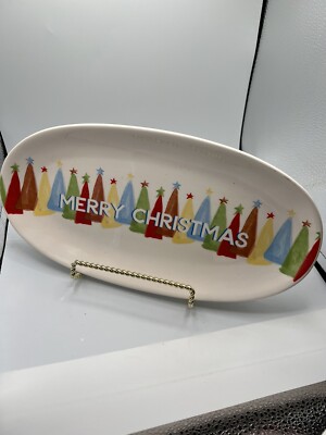 Christmas Serving Tray Trees Snacks Appetizers Primo Designs Oval ...
