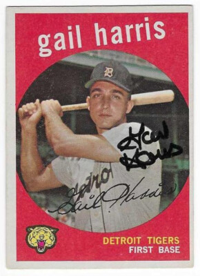 GAIL HARRIS 1959 TOPPS AUTOGRAPHED SIGNED # 378 DETROIT TIGERS DECEASED ...