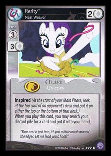 My Little Pony Premiere Edition 1x Rarity, Nest Weaver - 77 - MLP CCG ...