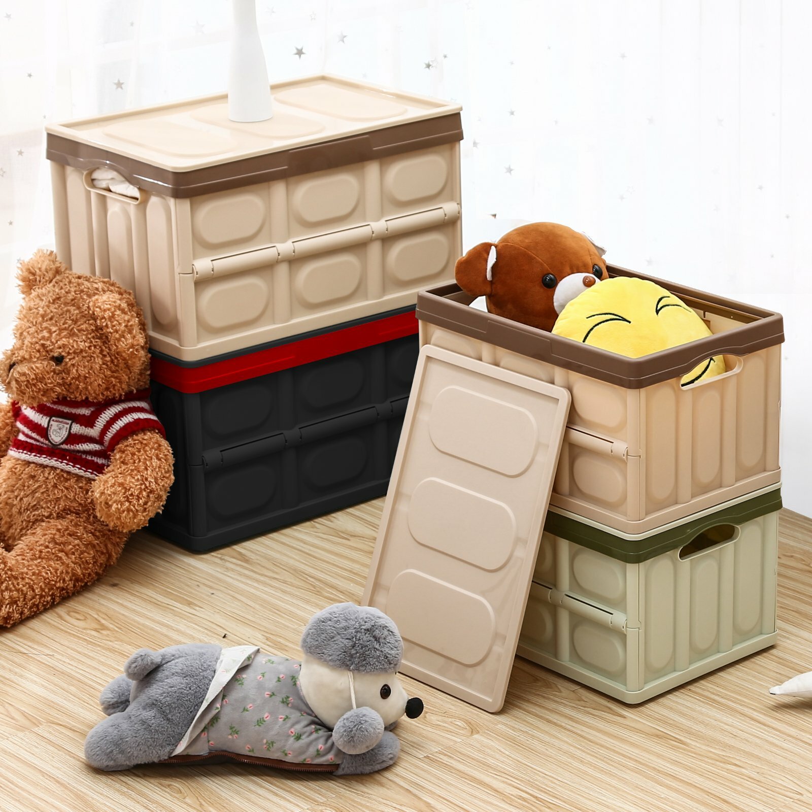 Klappbox Aufbewahrungsbox 2er Set Faltbar Box Kunststoffbox Regalbox ...