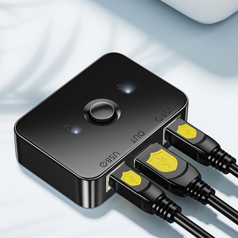 2 USB Printer Sharer Device USB Selector Printer Sharing Peripheral for ...