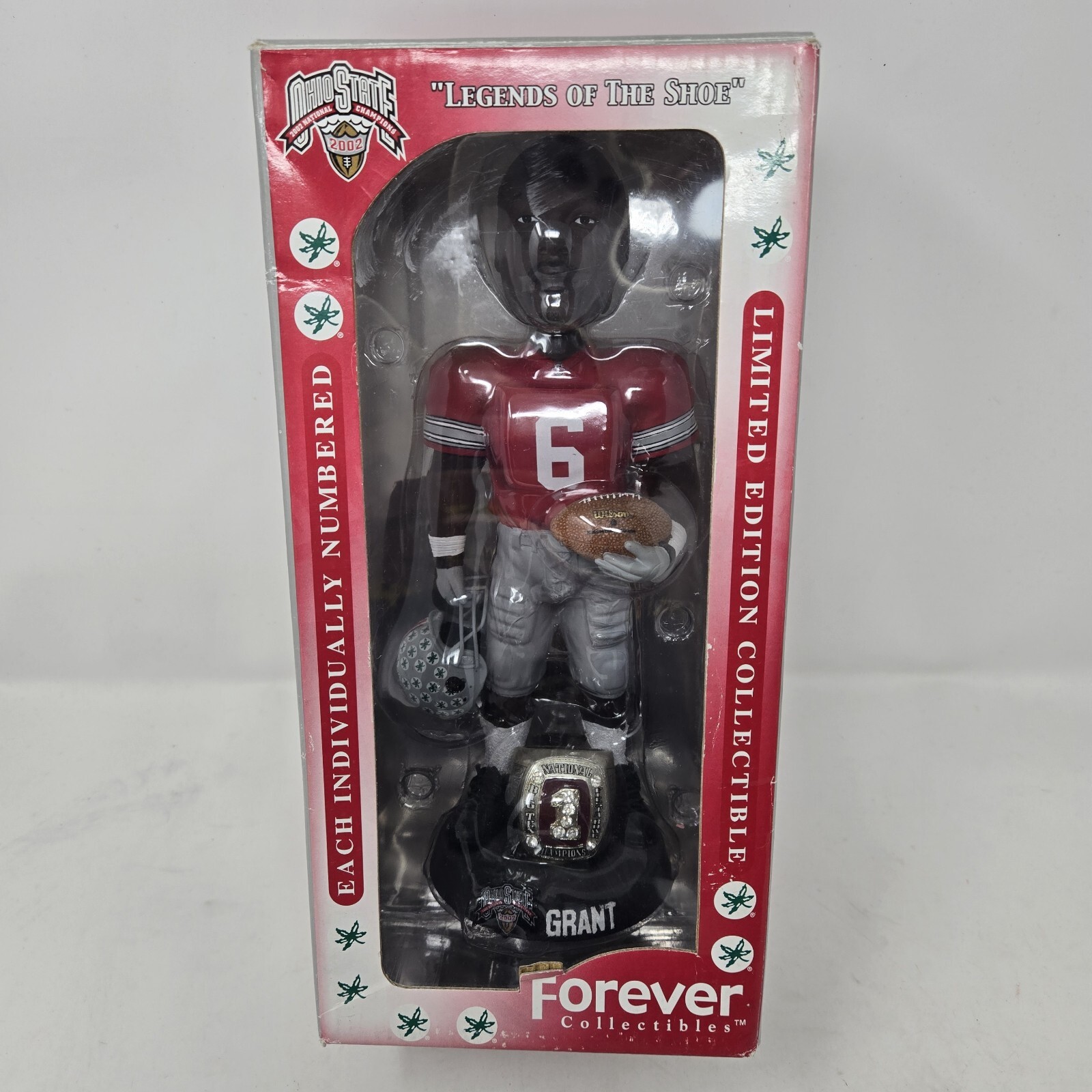 Ohio State Buckeyes Cie Grant Bobblehead 2002 Champs Red Ring Base | eBay