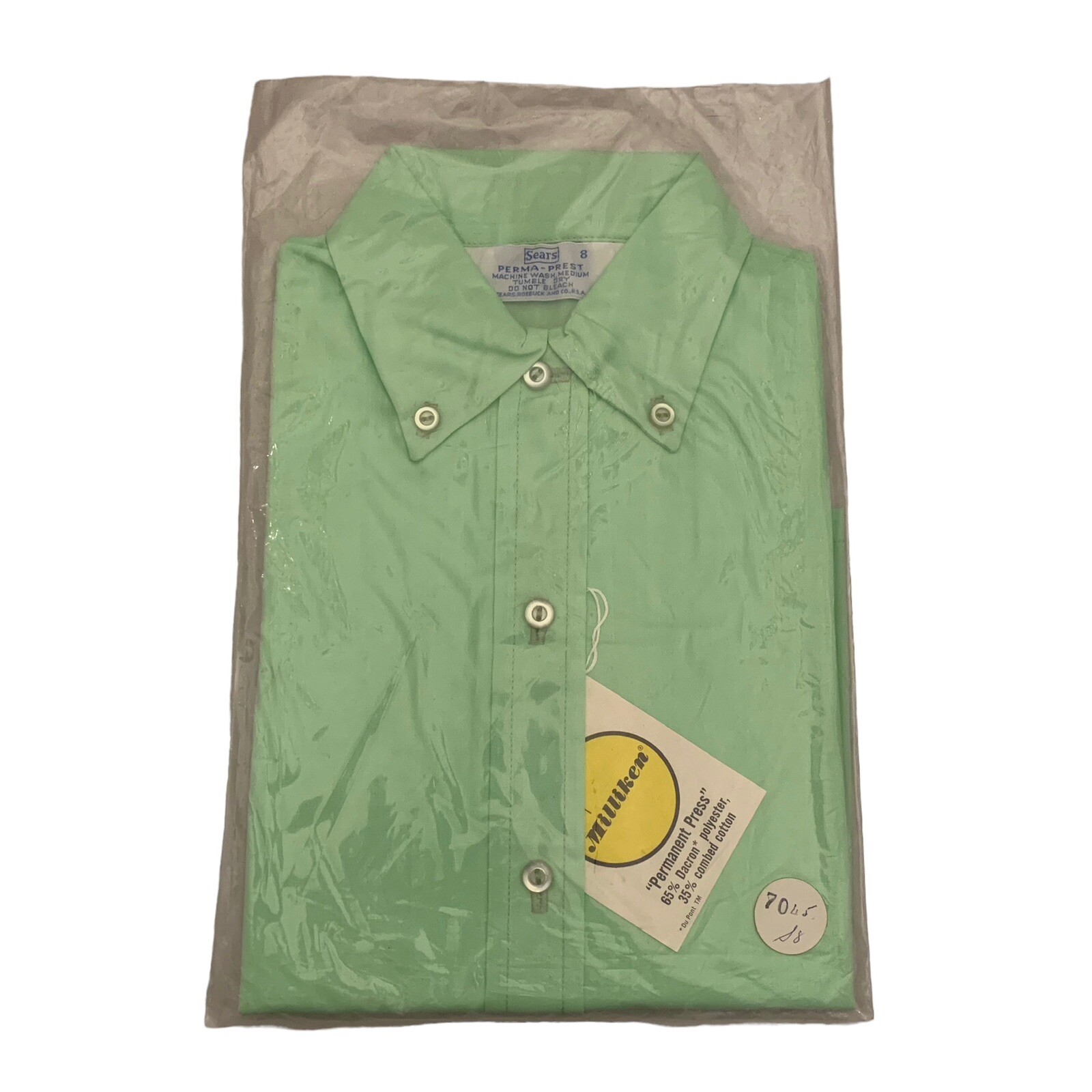 Vintage 1960s Sears Perma Press Button Up Blouse Dress Shirt Womens ...