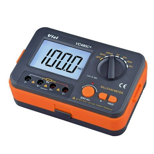 Milli-ohm Meter VC480C LCD Backlit 4 Wire Test Low Resistance ...