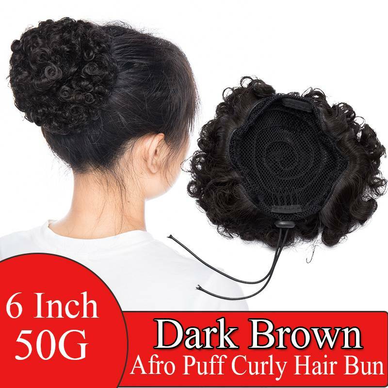 Afro Puff Drawstring Hair Bun Natral As Human Hair Extensions Updo ...