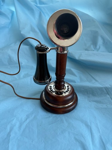 Antique Wood Candlestick Telephone Classic Vintage Retro Working ...