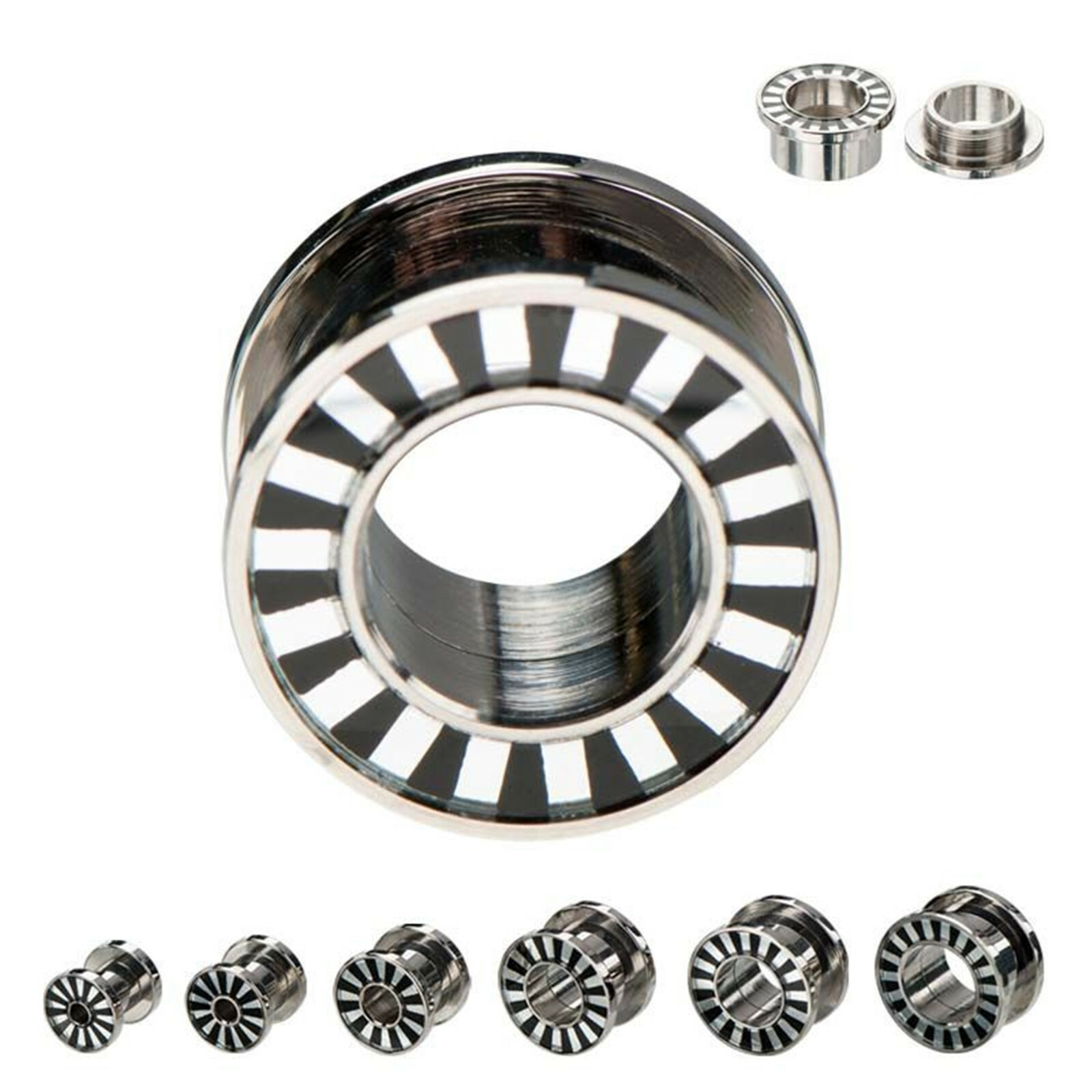 PAIR-Wheel Spokes Steel Screw On Ear Tunnels 12mm/1/2" Gauge | eBay