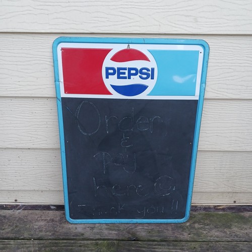 VINTAGE METAL TIN PEPSI SODA POP MENU BOARD CHALKBOARD SIGN 19 x 27 | eBay