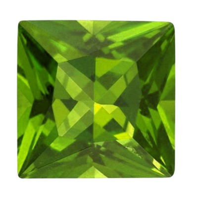 Peridot Square Cut Loose Gemstone 12mm Flawless Loose Gemstone 5.1 Cts ...